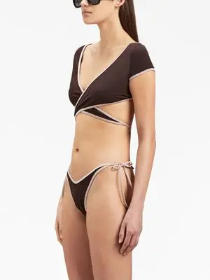 Palm Angels Cap-sleeve Wrap Bikini Top
