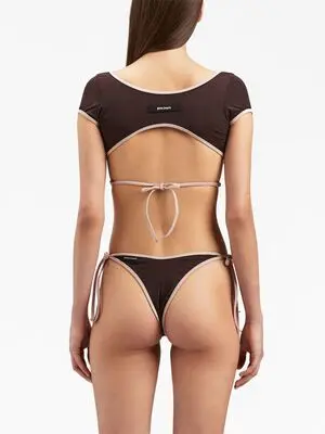 Palm Angels Cap-sleeve Wrap Bikini Top
