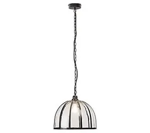 RIVER OF GOODS Black Pendant Light With Glass A Nd Metal Shade - One-color