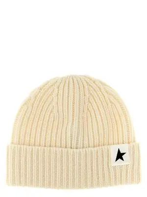 Golden Goose Ribbed Wool Beanie - White