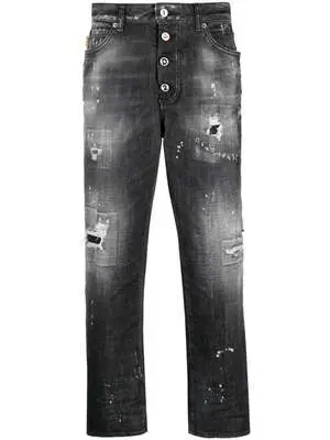 Dsquared2 Distressed Tapered Jeans - Black