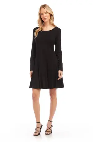 Karen Kane Long Sleeve A-line Jersey Dress