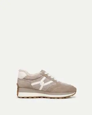 Veronica Beard Valentina Shearling Sneakers - Grey