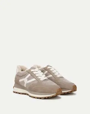 Veronica Beard Valentina Shearling Sneakers - Grey
