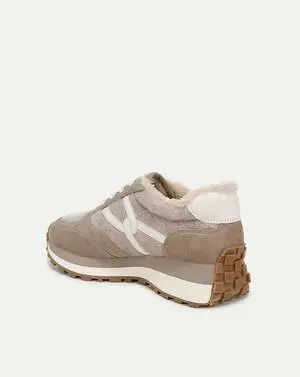 Veronica Beard Valentina Shearling Sneakers - Grey