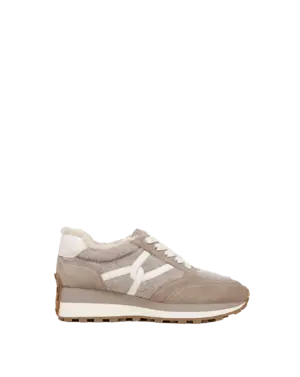 Veronica Beard Valentina Shearling Sneakers - Grey
