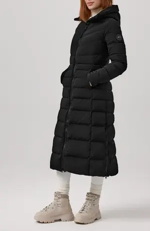 Canada Goose Clair Long Down Puffer Coat - Black - Noir