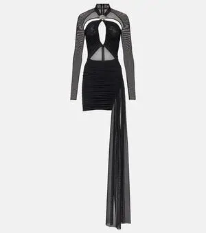 David Koma Asymmetric Cutout Mini Dress - Black