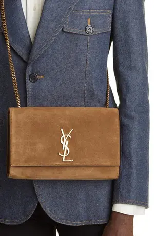 Saint Laurent Medium Kate Suede Shoulder Bag