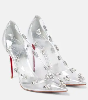 CHRISTIAN LOUBOUTIN Degraqueen Embellished Pumps - Silver
