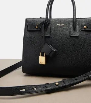 Saint Laurent Sac De Jour Baby Leather Tote Bag - Black
