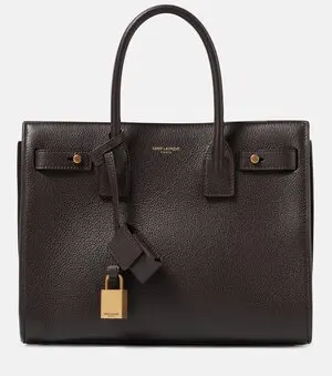 Saint Laurent Sac De Jour Baby Leather Tote Bag Brown