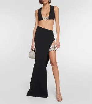 David Koma Asymmetric Embellished Maxi Skirt
