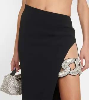 David Koma Asymmetric Embellished Maxi Skirt
