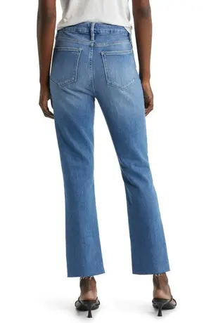 FRAME Le Super High Raw Hem Ankle Straight Leg Jeans