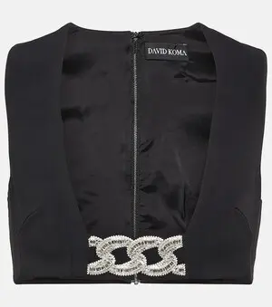 David Koma Embellished Bra Top - Black