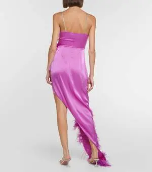 David Koma Feather-trimmed Gown