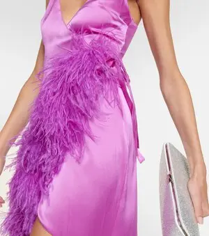 David Koma Feather-trimmed Gown