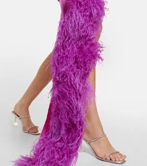 David Koma Feather-trimmed Gown
