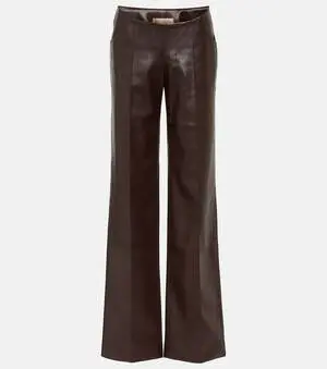 AYA MUSE Low-rise Wide-leg Trousers - Brown