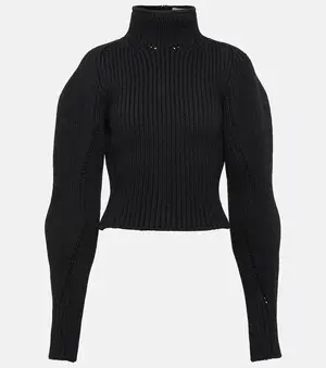 Women's Black Wool Blend Sweaters