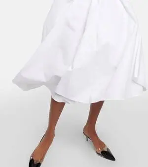 Alaïa Belted Cotton Poplin Midi Shirt Dress
