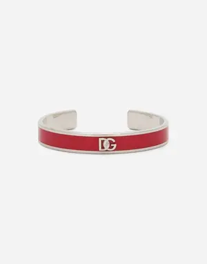 Dolce & Gabbana Enameled Bracelet With Dg Logo - Fuchsia