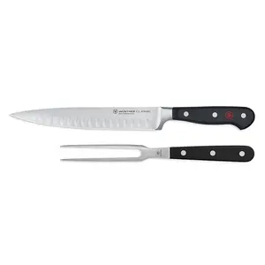 WUSTHOF Carving Fork & Knife Set - Black