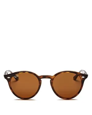 Ray-ban Round Sunglasses 49mm - Dark Havana/dark Brown Solid