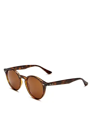 Ray-ban Round Sunglasses 49mm - Dark Havana/dark Brown Solid