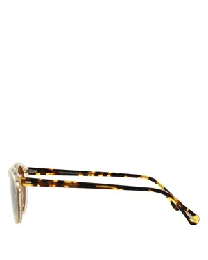 Oliver Spencer Gregory Peck Round Sunglasses, 50mm - Beige/brown Mirrored Gradient