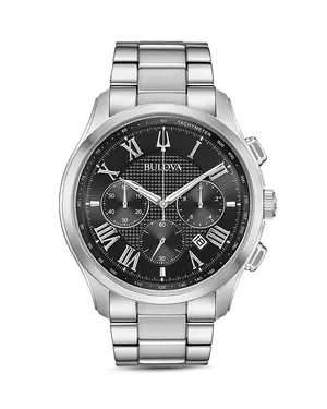 Bulova Wilton 46.5mm Watch - Black/silver