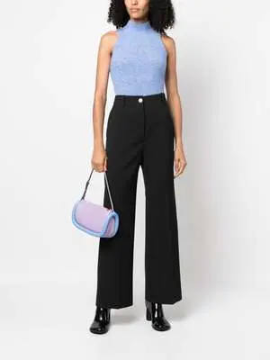 PATOU Mock-neck Knitted Top - Blue