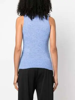 PATOU Mock-neck Knitted Top - Blue
