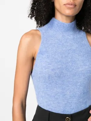 PATOU Mock-neck Knitted Top - Blue