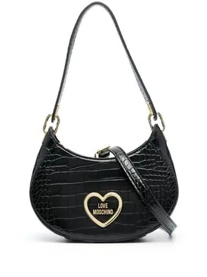 Moschino Logo-lettering Crocodile-effect Shoulder Bag