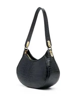 Moschino Logo-lettering Crocodile-effect Shoulder Bag