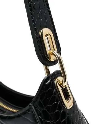 Moschino Logo-lettering Crocodile-effect Shoulder Bag