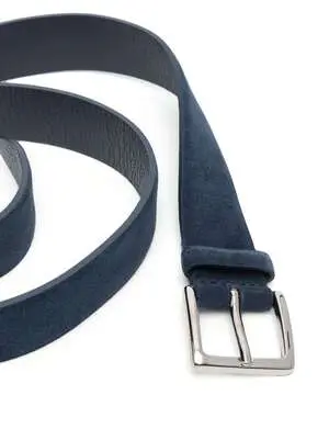 Orciani Metal Buckle Suede Belt - Blue
