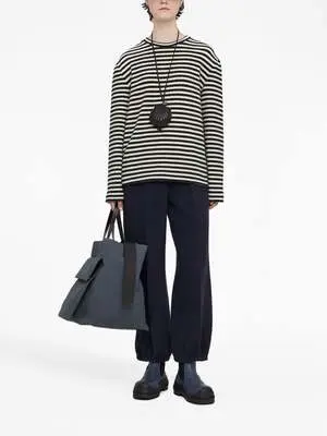 JIL SANDER Logo-patch Striped T-shirt