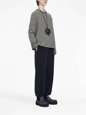 JIL SANDER Logo-patch Striped T-shirt