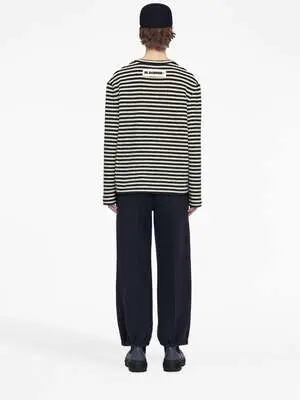 JIL SANDER Logo-patch Striped T-shirt