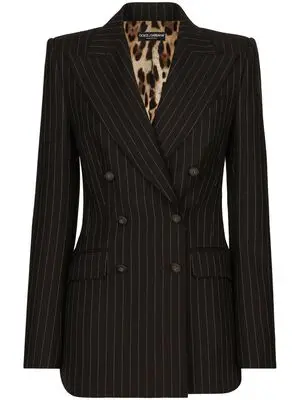 Dolce & Gabbana Double-breasted Striped Blazer - Brown