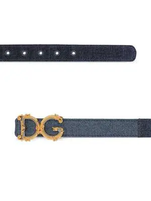 Dolce & Gabbana Logo-plaque Denim Belt
