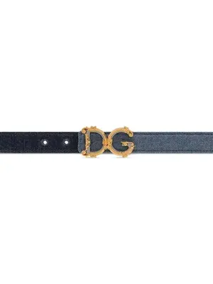 Dolce & Gabbana Logo-plaque Denim Belt