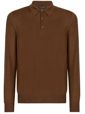 Dolce & Gabbana Cashmere Polo Sweater - Brown