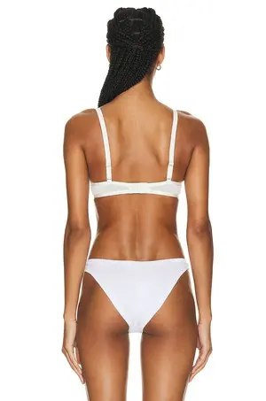 CUUP Mesh Plunge Bra In White - Salt