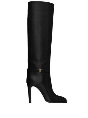 Saint Laurent Linda 100mm Pointed-toe Boots - Black
