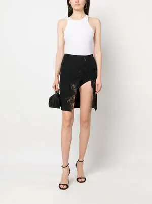 Dsquared2 Lace-detail Virgin Wool Skirt