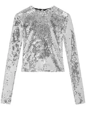 16Arlington Tanith Sequin-embellished Top - Silver